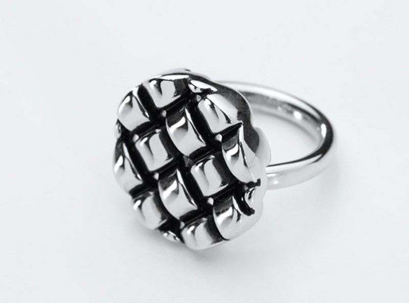 7151-A Sortija Le Cado con forma de cuadrados en plata de 1ª ley 925 ...